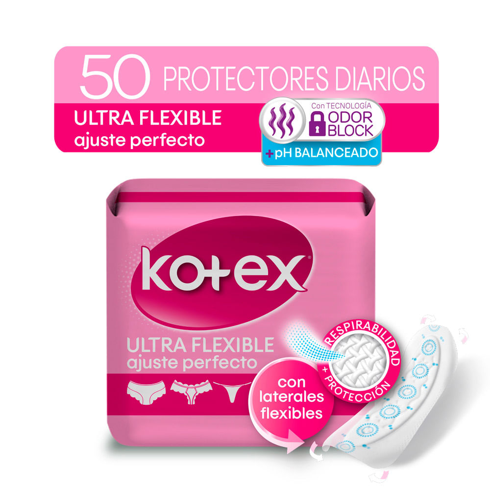 Protector Diario Ultraflexible Kotex 50 Unds - IC Norte